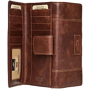 Mancini Casablanca RFID Secure Ladies Clutch Wallet,Color Brown-One Size,8700300-bn,One Size