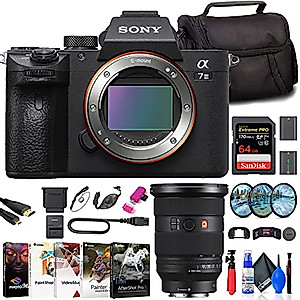 Sony a7 III Mirrorless Camera (ILCE7M3/B) + Sony FE 24-70mm Lens + 64GB Card + Filter Kit + Bag + NP-FZ100 Compatible Battery + Card Reader + Corel Photo Software + HDMI Cable + More (Renewed)