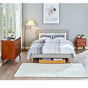 MUSEHOMEINC Solid Wood Under Bed Storage Drawer with 4-Wheels for Bedroom,Wooden Underbed Storage Organizer,Suggested for Queen and King Size Platform Bed