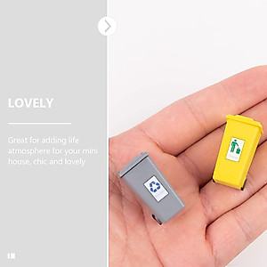 Yardwe 5pcs Garbage Cans Trash Can 1: 100 Mini Curbside Vehicle Garbage Bin Recycle Can Rubbish Storage Bin Kids Learning Educational Micro