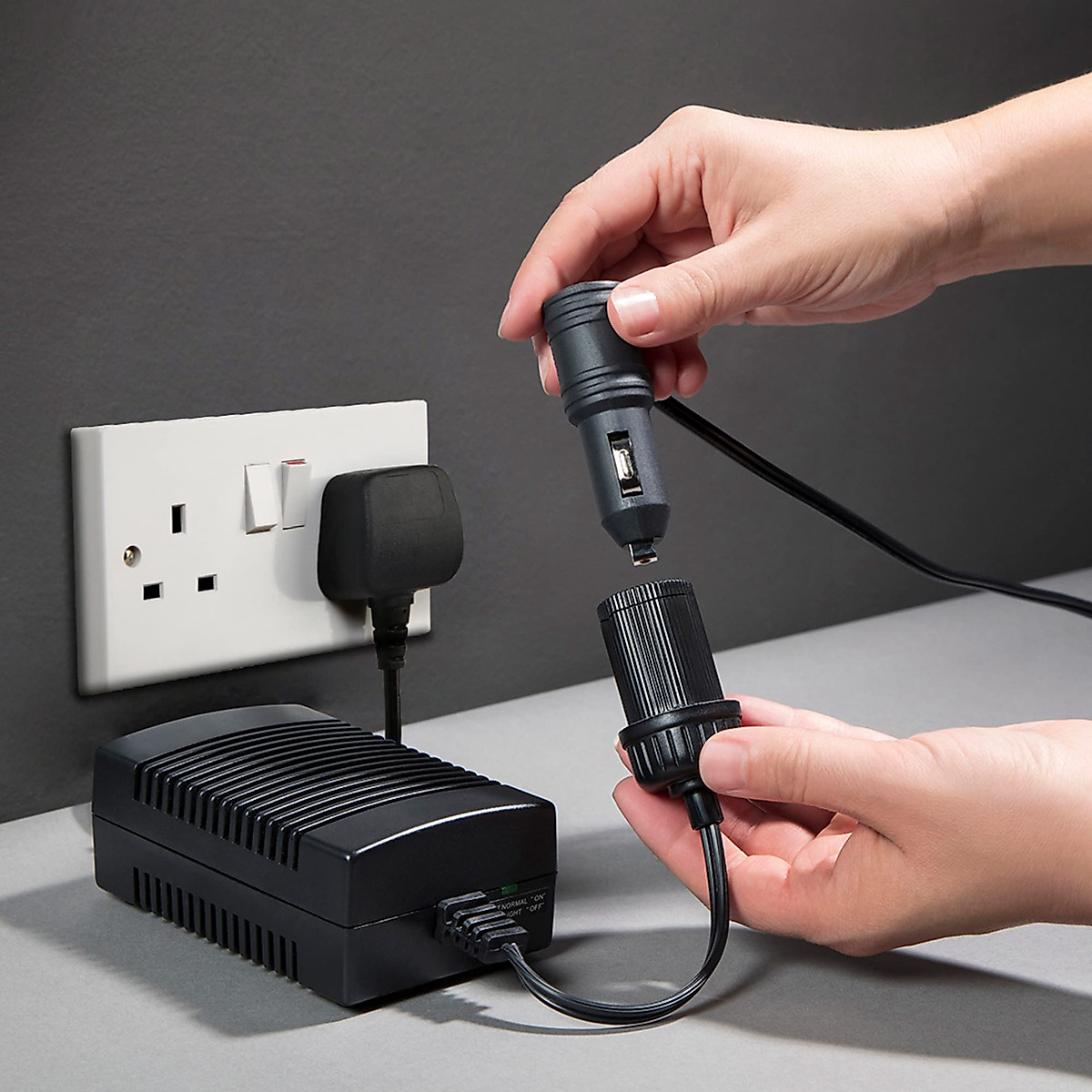 Koolatron 110 Volt AC to 12 Volt DC Power Adapter w/Circuit Breaker, 12V 5A DC Power Converter, Black, 6 Ft (1.8 m) Cord for Portable Devices, Compressor, Car Fridge, and More