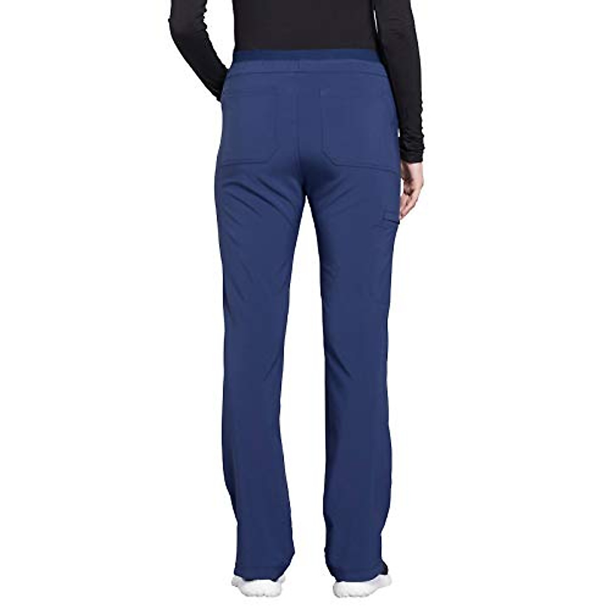 Cherokee Iflex Scrubs for Women, Drawstring Tapered Leg Scrub Pants CK010, L, Navy