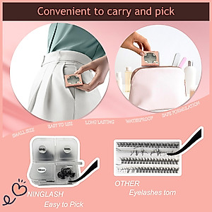 Lashes Cluster NINGLASH NF14 Travel Makeup D Curl DIY Eyelash Extension Lashes, 96 Pcs Individual Lash Extensions, Soft Natural Lightweight 10/12/14/16mm Mix Resuale Eyelash for Home use