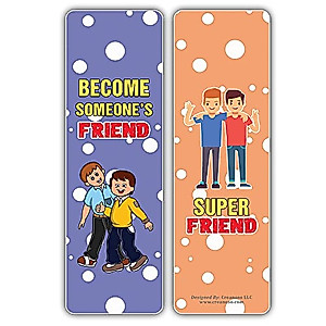Creanoso Friends are Forever Bookmarks (5-Sets X 6 Cards) – Daily Inspirational Card Set – Interesting Book Page Clippers – Great Gifts for Adults and Professionals