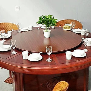 KADEUX Rotating Wooden Lazy Susan Turntable, 20in 24in 28in 30in 36in 40in Tabletop Rotating Serving Tray, 360° Rotating Wood Turntable for Home, Kitchen, Restaurant (Color : Mahogany, Size : 50cm/2