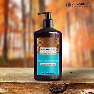 Arganicare Leave in Conditioner for Dry Damaged Hair (13.5 Oz) | Enriched with Organic Moroccan Argan Oil and Shea Butter | Enhance Curl and Extra shine | Moisturizing Leave in hair conditioner