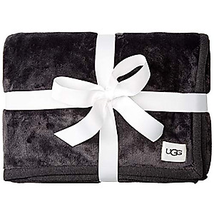 UGG Unisex-Adult Duffield Throw II, black bear heather, One Size