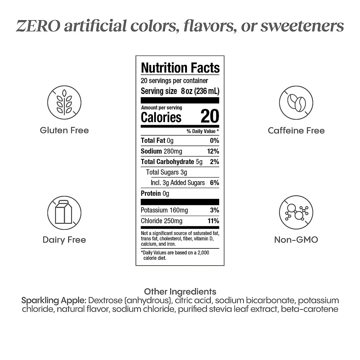 Hydralyte Electrolyte Powder Packets | Sparkling Apple Hydration Fast Dissolve for Rehydration Solutions Low Sugar (8 oz Serving, 20 Count) 4.2329 Ounce