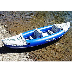 SOLSTICE Rogue 1 to 2 Person Inflatable Fishing Kayak Boat for Adults & Kids 10'6'' X 33'' | Tandem 2 Blow Up Seats & Spray Skirt | Reinforced K-80 26 Gauge PVC Material