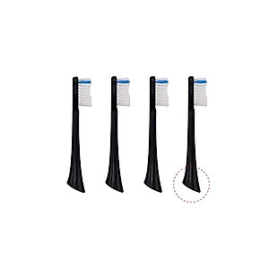 Sonic Bluetooth Rechargeable Electric Toothbrush Replacement 4 Brush Heads (Black)