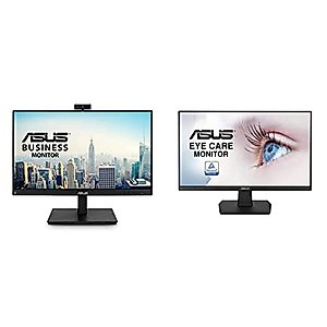 ASUS 23.8” 1080P Video Conferencing Monitor (BE24EQSK) Full HD, IPS, Built-in Adjustable 2MP & VA24EHE 23.8” Monitor 75Hz Full HD (1920x1080) IPS Eye Care HDMI D-Sub DVI-D,Black