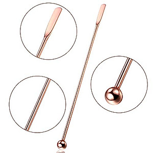 7.5 Inches Stainless Steel Coffee Beverage Stirrers Drink Swizzle Stick with Small Rectangular Paddles, Set of 8 Beverage Stirrers for Coffee Cocktail Chocolate Milk Juices (Multicolor)