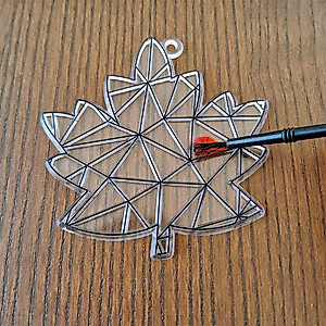 Winlyn 24 Sets Fall Leaf Suncatchers Ornaments Decorations DIY Window Paint Art Suncatchers Craft Kits Autumn Maple Leaf Sun Catchers for Kids Classroom Thanksgiving Harvest Party Art Project