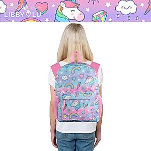 CLUB LIBBY LU Pastel Ombre Unicorn Backpack for Girls and Kids, 16 inch, Pink