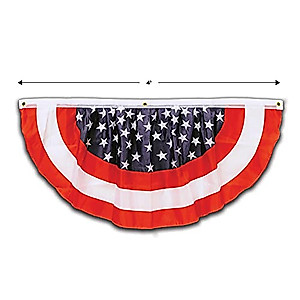 Beistle 54991-RWB Stars and Stripes Fabric Bunting, 4-Feet, Pkg of 1, Red/White/Blue