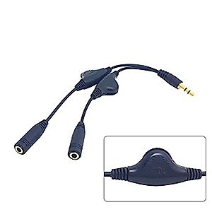 LOTOS 3.5mm Male Stereo to Double Female Audio Headphone Splitter Cable with Dual Volume Control Splitter Suit for All Earphone Headphone