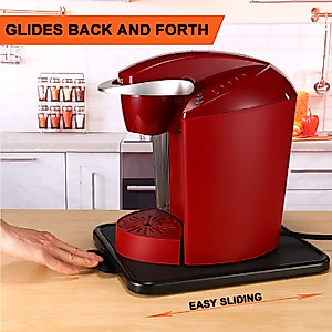 Kitchen Caddy Sliding Tray - Appliance Coffee Maker Slider, Large Rolling Tray Countertop Moving Sliders for Stand Mixer Air Fryer, Toaster, Blender, and More -11.7'' W × 13.8''D