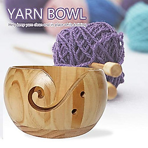 beiyoule Bamboo Yarn Bowl,Handmade Knitting Bowl Wool Holder,DIY Natural Embroidery Crocheting Storage Accessories for Crochet Home Decor