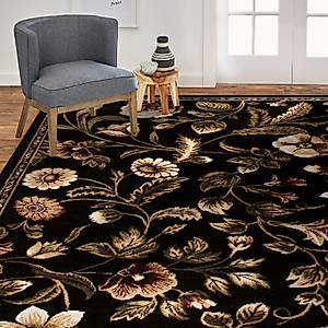 Home Dynamix Optimum Amell Traditional Floral Area Rug, 7 ft 8 in x 10 ft 4 in, Black