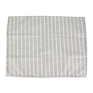 INFEI Broad Striped Cotton Blended Dinner Cloth Napkins - Set of 12 (40 x 30 cm) - for Events & Home Use (Grey)