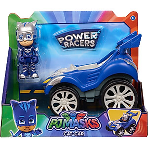 PJ Masks Power Racers Vehicles, Articulated Catboy Figure and Cat-Car, Blue