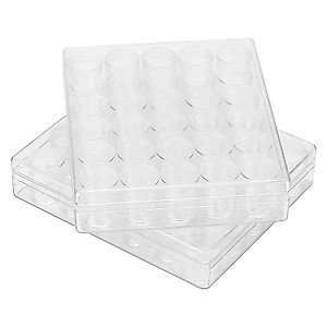 SENJEOK 6 Pack 30 Grids Diamond Painting Storage Boxes, Bead Storage Containers with Lids, Jewelry Bead Organizer Box for Nail Diamonds, 16 x 13.5 x 3.5cm