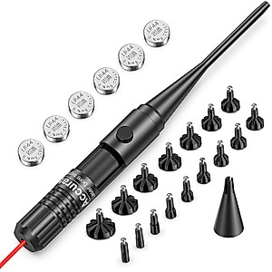 EZshoot Bore Sight Kit for .17 to 12GA Calibers BoreSighter with Button Switch Red Laser Bore Sight
