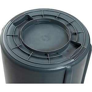 Rubbermaid Commercial Products BRUTE Heavy-Duty Round Trash/Garbage Container, 44-Gallon, Gray, for Landscapers/Construction Sites/Restaurants/Back of House/Offices/Warehouses, Pack of 4