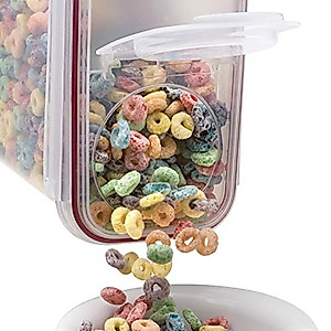 Sterilite 6606 Ultra Seal 24-Cup Dry Food Container, Clear Lid and Base with Red Rocket Accents, 6-Pack