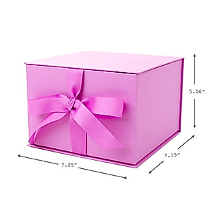 Hallmark 7" Gift Box (Light Pink) for Mother's Day, Birthdays, Bridal Showers, Weddings, Baby Showers, Bridesmaids Gifts, Valentines Day and More