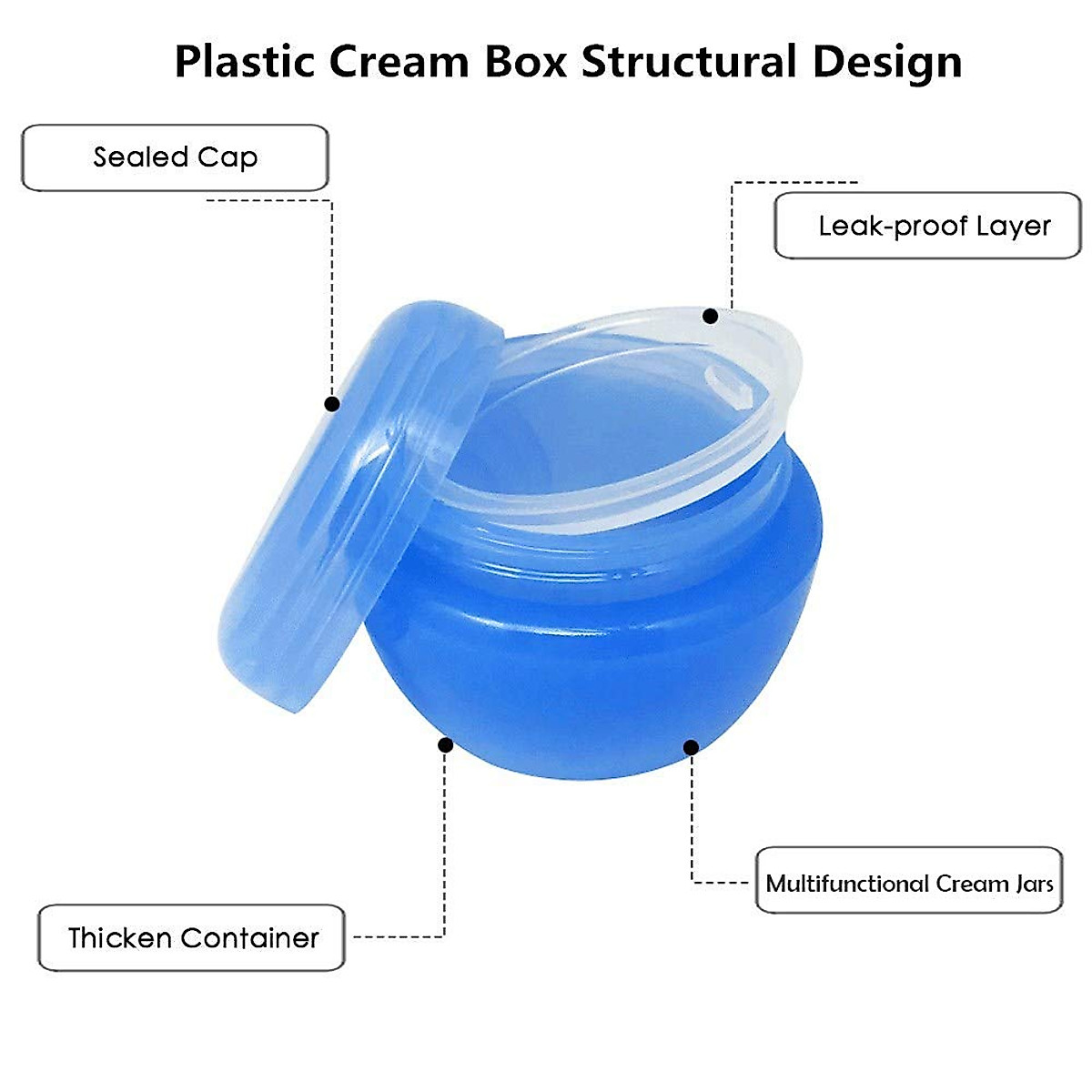 Cosywell Travel Containers Sets Silicone & PP Cream Jars for Toiletries Empty Lotion Leak-proof & BPA Free Bottles Accessories with Hard Sealed Lids for Cosmetic Makeup Face Cream (9 Jars)