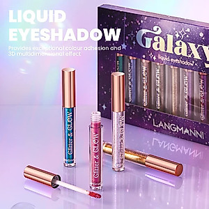 10 Colors Glitter Pearl Liquid Eyeshadow Waterproof Metallic Diamond Shimmer Eye Shadow Set Smudge-proof Shiny Eye Pigment Quick-Drying Sparkling Eye Shadow Naked Smokey Eye Looks Makeup