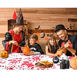 joybest 3 Pack Halloween Bloody Handprint Tablecloth - 54 x 108 Inch Waterproof Disposable Plastic Table Covers for Halloween Party Supplies Decoration, Dinner Party and Horror Theme Party