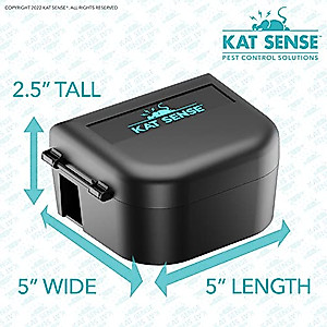 Kat Sense Mouse Bait Station, Rodent Box to Secure Mice Poison, Mouse Traps Outdoor, Tamper Proof Mousetraps No See Kill, New Better Design Opens Easily with Key & Entices Mice to Enter, Set of 4