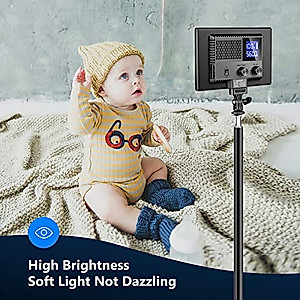 Neewer Ultra-Slim LED Video Soft Light Panel, Dimmable On Camera Video Lighting for DSLR Cameras Photography with LCD Display/3200-5600K/CRI 95+/Built-in Battery for Studio Photo Video Shooting