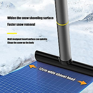 10inch Snow Shovel for Car, Handheld Foldable Lightweight Aluminum Portable Snow Shovel, Parent-Child Playing Snow, Shovel for Garden, Car, Camping with Extra Ice Scrape