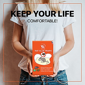 WBM Home Rat Pads, Enhanced Stickiness, Equipped with Protective Cover Glue Traps, 12 Count, Small