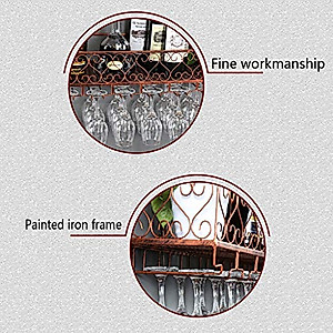 PIBM Stylish Simplicity Wine Shelf European Wrought Iron Hanging Wine Rack, Creative Wall Hanging Wine Rack, Black , 120CM