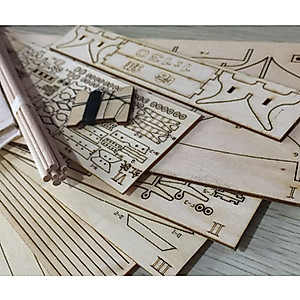 xiangshang shangmao Hobby 1/130 HARVEY1847 Sail Boat Wooden Model Kit Wood Ship Assemble Display