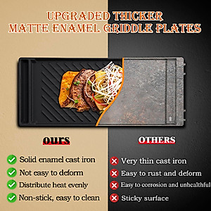 Atgestore DG61-00859A Griddle Replacement for Samsung stove Parts Top Griddle Plate, Reversible Cast Iron Center Griddle for Samsung Gas Range Parts NX58H5600SS NX58H9500WS Burner Griddle Pan 1 Pack