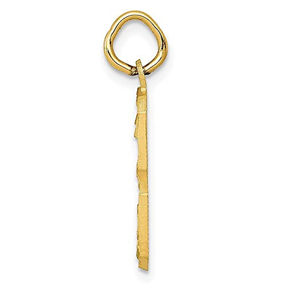 Diamond2Deal 14k Yellow Gold Medium Diamond-Cut Number 3 Charm Fine Jewelry for Women