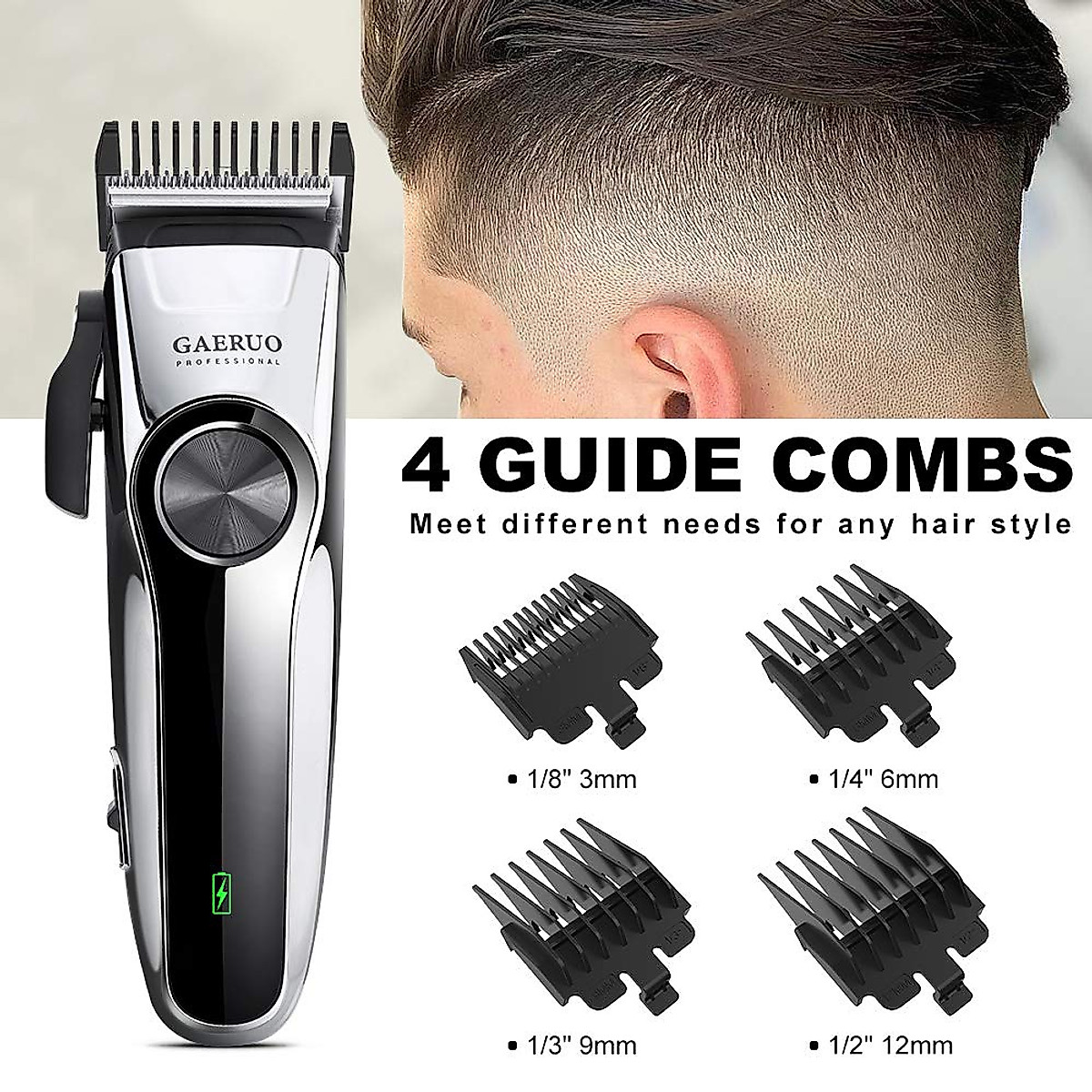 GAERUO Professional Hair Clippers for Men-Cordless/Cord Hair Trimmer,Pro Hair Clipper Cutting Kit,Electric Cutting Trimmer Set, Rechargeable Haircut & Grooming Kit for Baber, Salon, Home RFC-1713