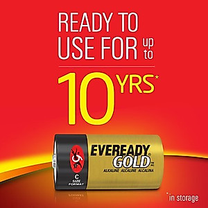 Eveready 02888 - C Cell 1.5 volt Gold Alkaline Battery (2 pack) (A93BP-2)