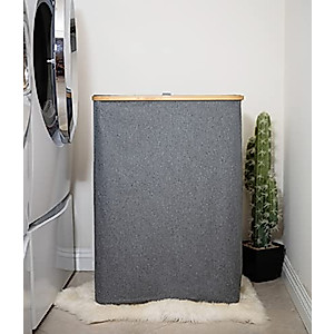 140L XXX-Large Laundry Hamper with Lid - Large Washing Baskets for Laundry with Handles - Laundry Baskets for Bedrooms - Bamboo Bathroom Bin
