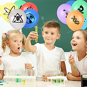 40 Pieces Science Party Balloons Science Themed Balloons Pi Symbol Balloons Latex Birthday Balloons for Holiday Celebrations Science Themed Party Happy Pi Day Party Supplies (Science Themed)