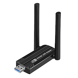 eppfun WF06E WiFi 6e 5400Mbps USB3.0 Adapter for PC/Desktop/Laptop, WiFi Stick Dongle with 2.4GHz/5GHz/6GHZ, Auto Driver, MU-MIMO, Low- Latency, Supports Win11/10