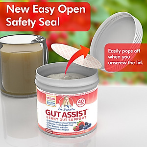 Doctor Danielle Gut Assist - Leaky Gut Repair Supplement Powder - Glutamine, Arabinogalactan, Licorice Root - Supports IBS, Heartburn, Bloating, Gas, Constipation, SIBO from, Berry Flavor