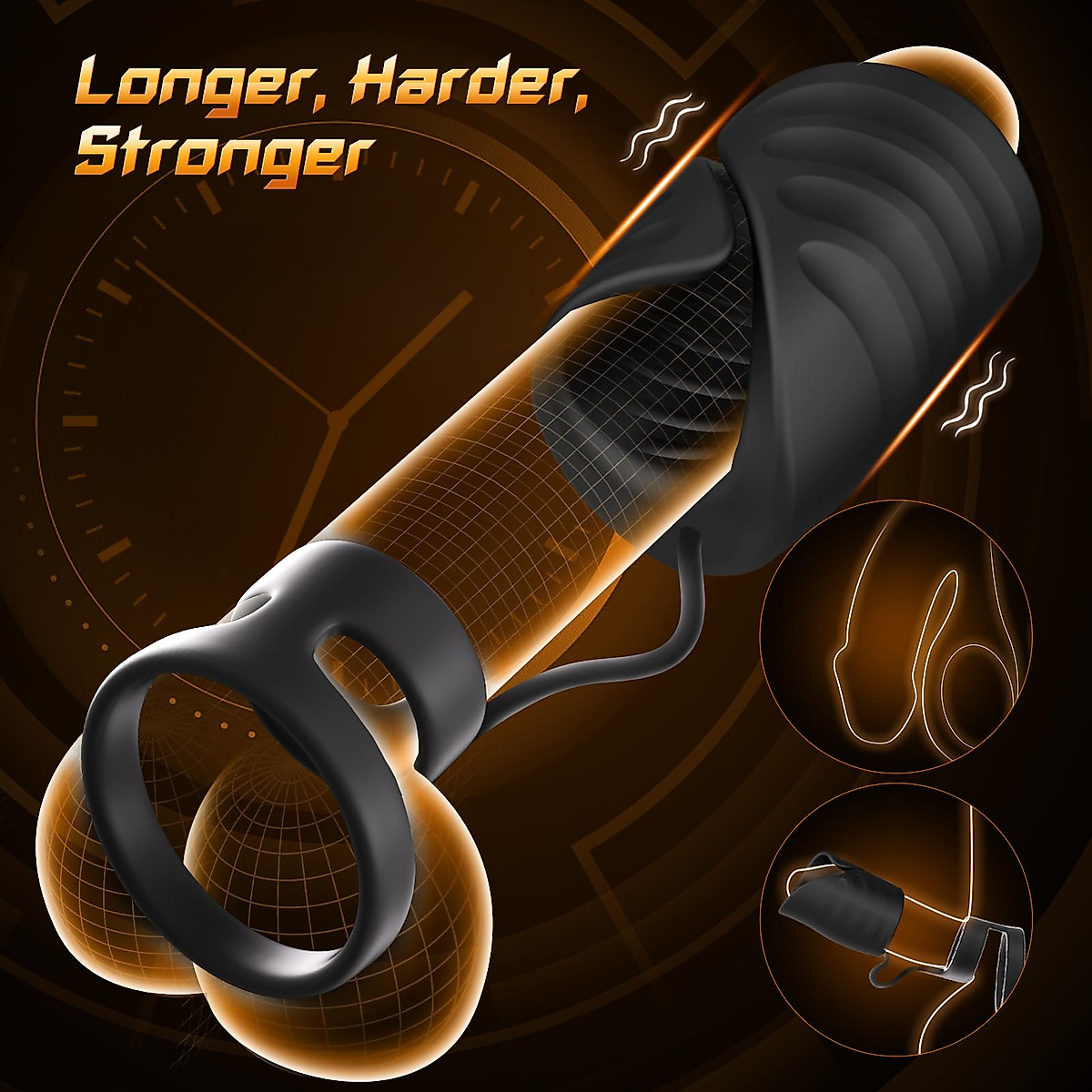 Male Sex Toys for Men Vibrator, 9 Vibrating Stretchy Male Masturbator with 2 Cock Penis Ring, APP & Remote Control, Penis Trainer Sex Machine Vibrators for Men Couple, Adult Sex Toys & Games Stroker