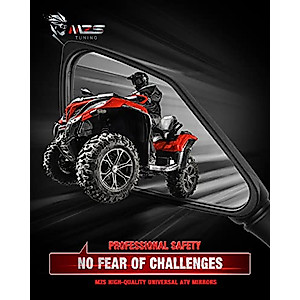 MZS ATV Mirrors, Motorcycle Rearview Mirror Handlebar Mount Universal Rear View Accessories Side Compatible Motorbike Dirt Bike Quad Street Bike Adventure Snowmobile Scooter Coolster Moped GY6 ATV's