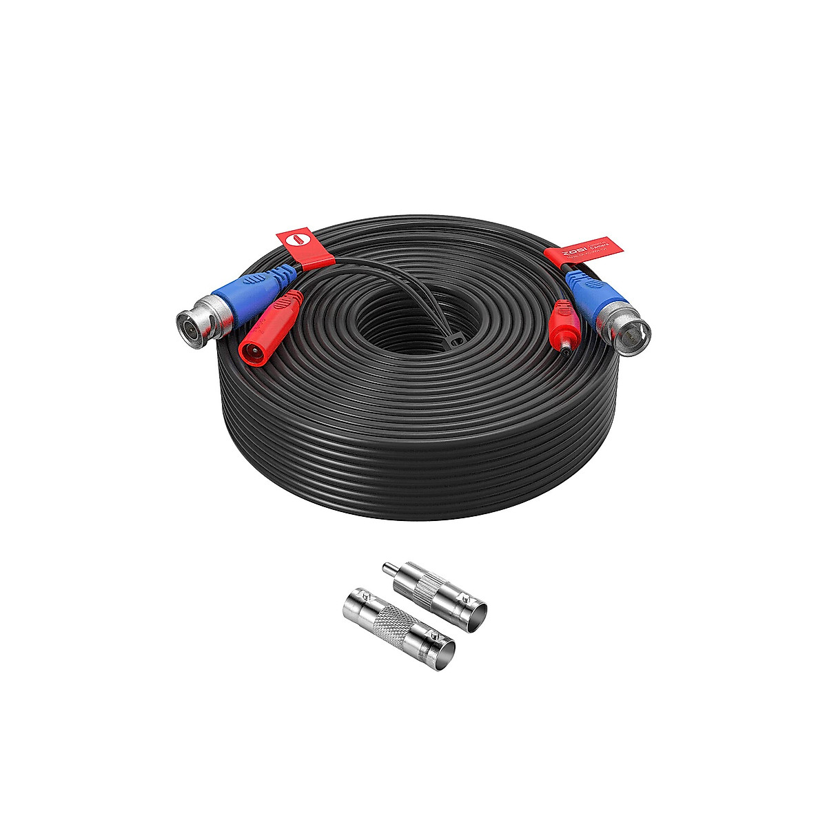 ZOSI 1 Pack 100ft (30 Meters) 2-in-1 Video Power Cable, BNC Extension Surveillance Camera Cables for Video Security Systems (Included 1X BNC Connectors and 1X RCA Adapters)